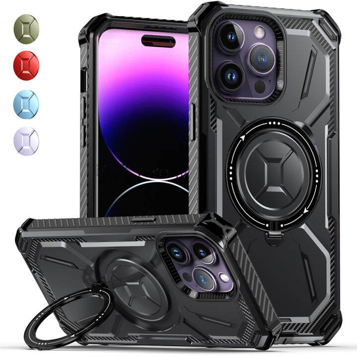 360 Rotate Ring Kickstand Magnetic Case for iPhone 14 Pro Max Case ...