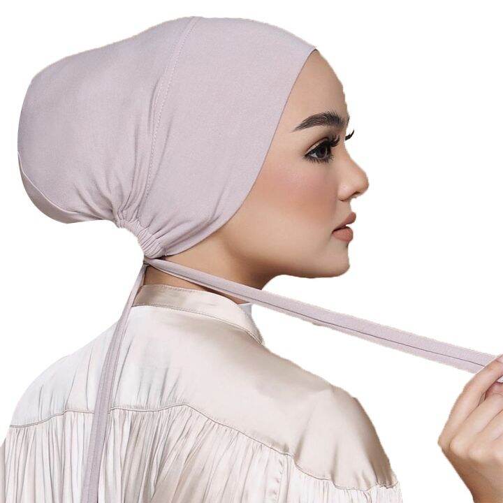 tudung 2022 Soft Modal Tie Undercaps Muslim Hijabs for Women Under ...