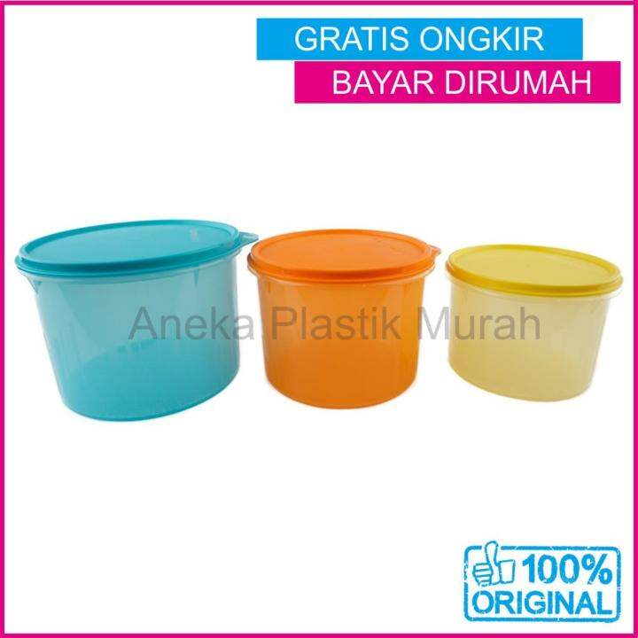 Tupperware Texture Canister 3pcs Kuning Orange Toska | Lazada Indonesia