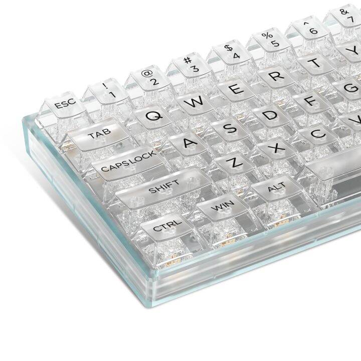 140 Key White Transparent Keycaps Cherry Profile Ice Crystal Keycap RGB ...