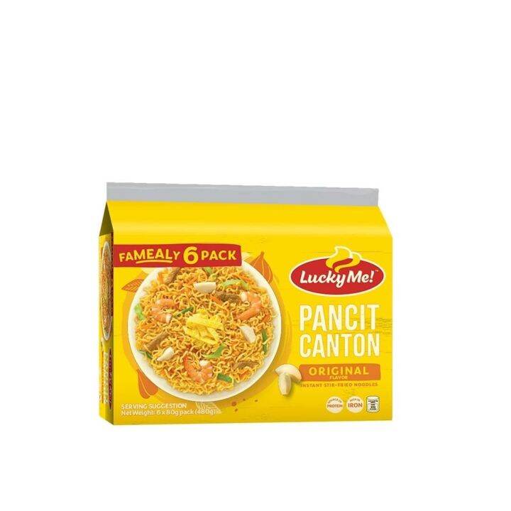Lucky Me! Pancit Canton Instant Noodles Original Multipack 80G X 6 ...