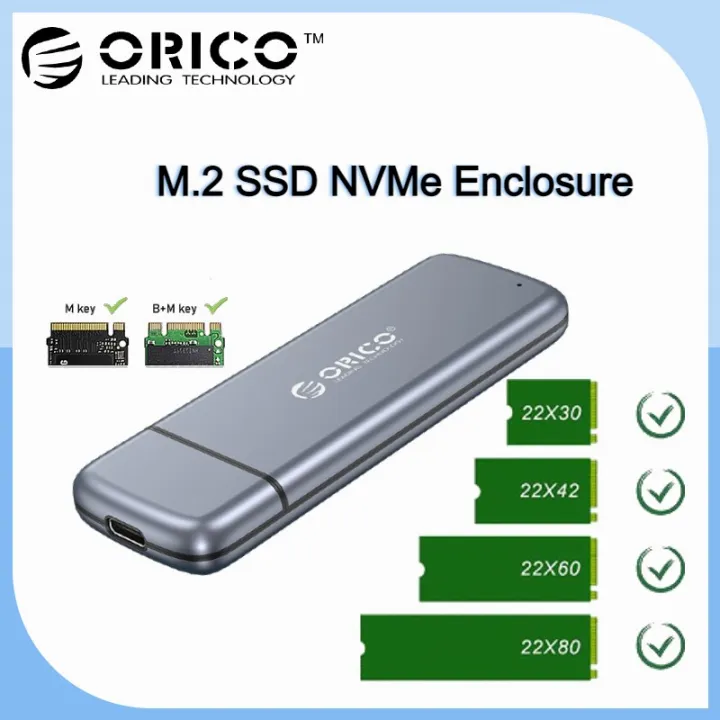 Orico M.2 SSD SATA and NVMe Enclosure M+B Keys (M2L2-NV03C3) | Lazada PH