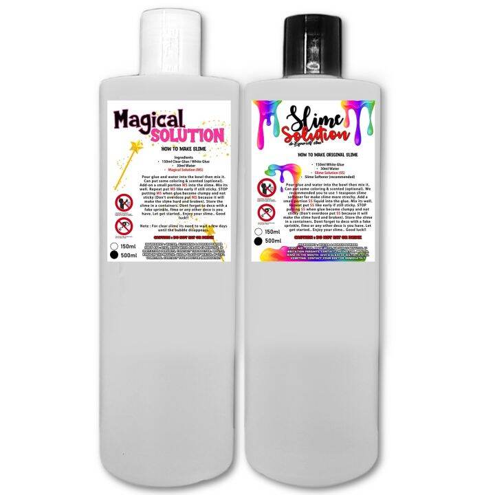 SLIME SOLUTION / ACTIVATOR 500ML PLUS MAGICAL SOLUTION 50ML ...