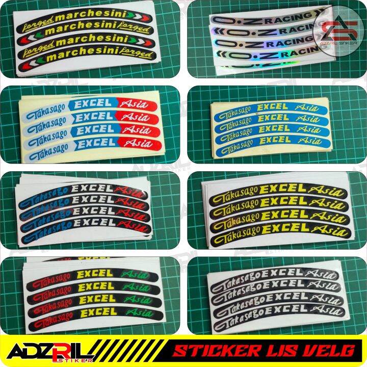 STICKER CUTTING LIS VELG TAKASAGO EXCEL/OZ RACING/MARCHESINI / LIS VELG ...