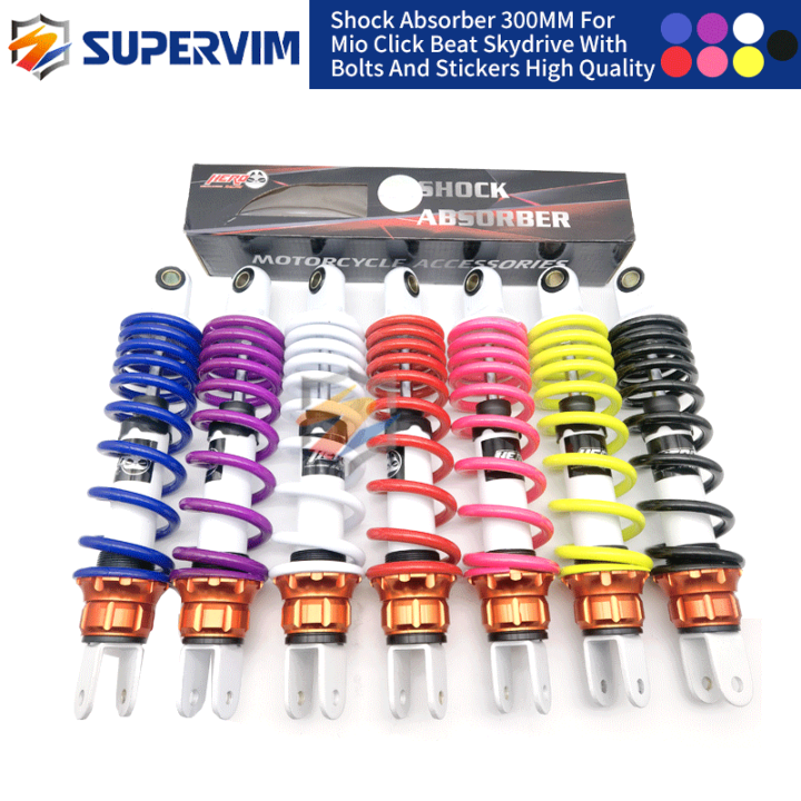 Supervim Motorcycle Rear Shock Absorber 300MM For Mio Click Beat Skydrive With Bolts And ...