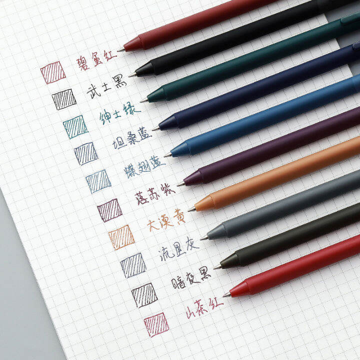 Xiao Tong classmate Japanese retro color gel pen press the notebook pen ...