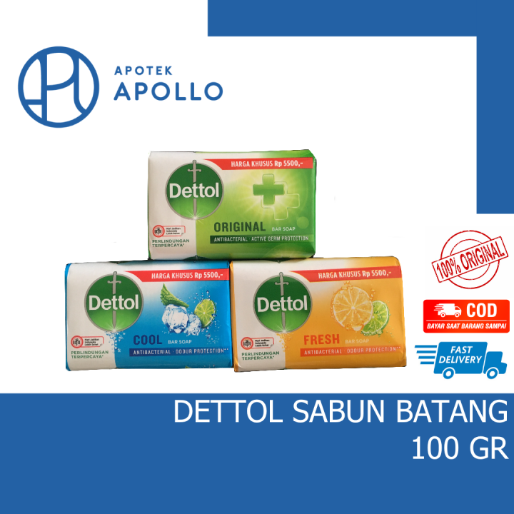 SABUN DETTOL 100GR BAR SOAP 100G SABUN MANDI SEMUA VARIAN COOL FRESH ...
