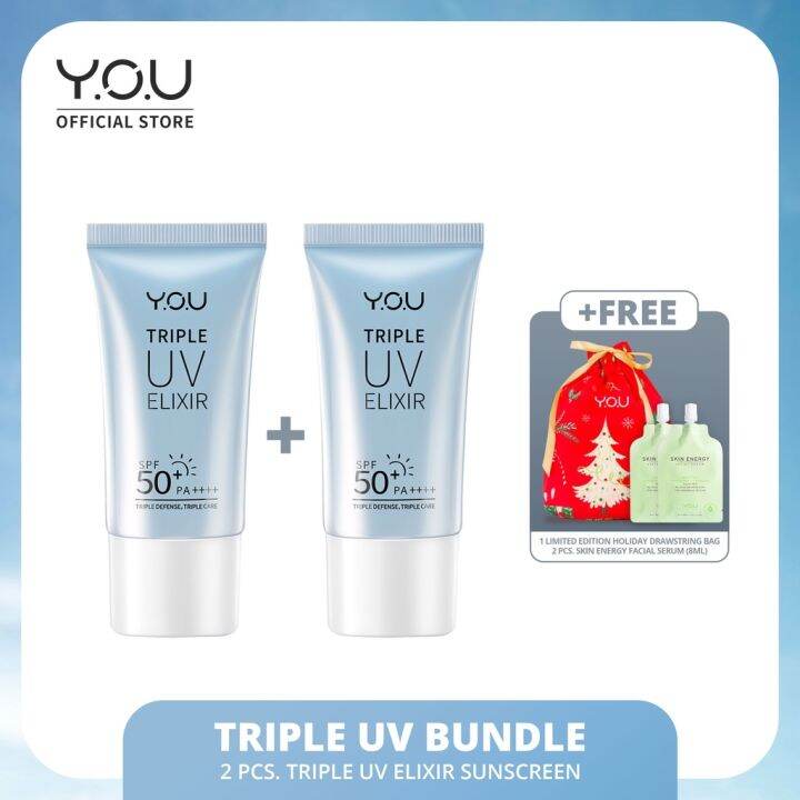 Y.O.U Sunscreen Triple UV DOUBLE DEAL Sunblock Cream SPF 50 | Lazada PH