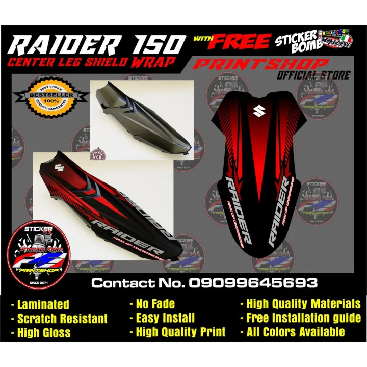 ☆Center Leg Shield (batok) for Raider 150 carb sticker wrap Durable and ...