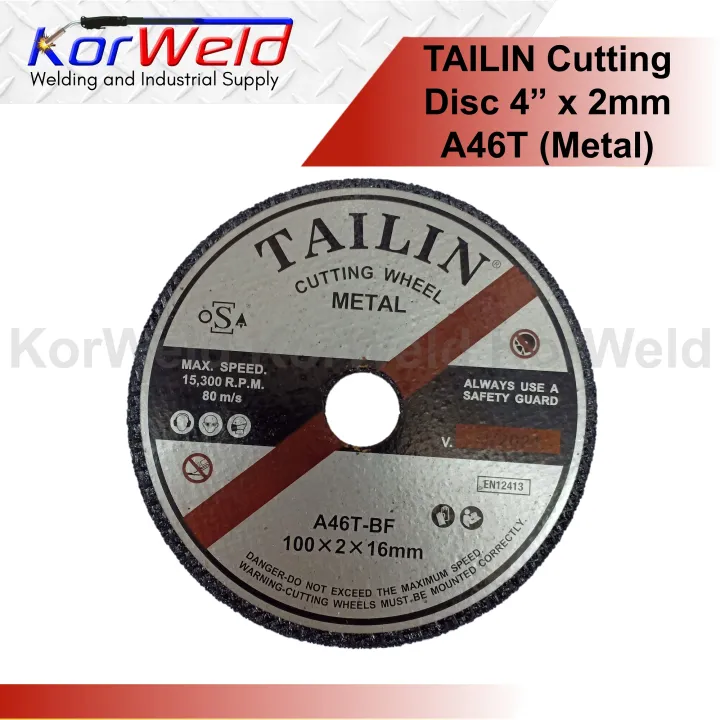 Tailin Metal Cutting Disc A46T (4" x 2mm x 16mm) - 100 Pcs | Lazada PH