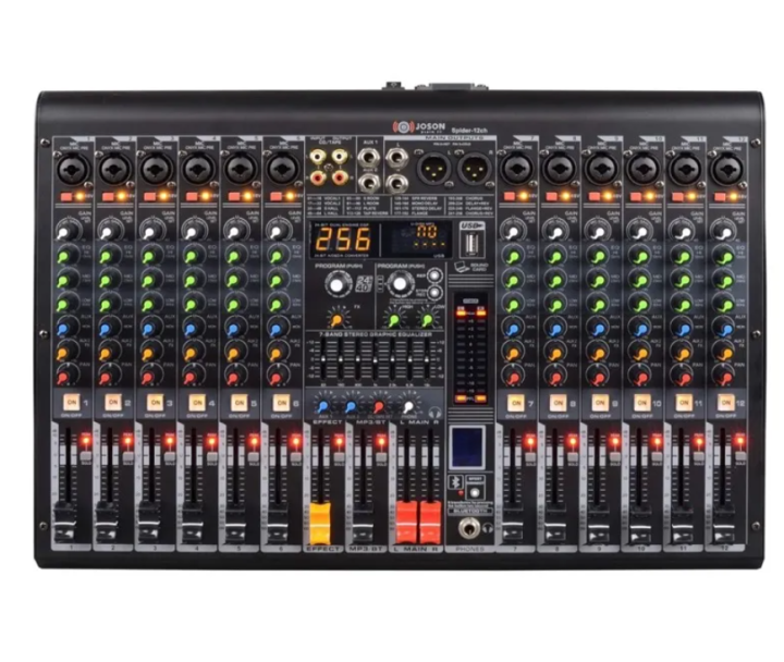 Joson Spider 8/12 CH Professional Mixer, 8/12 Channel Mixing Console ...
