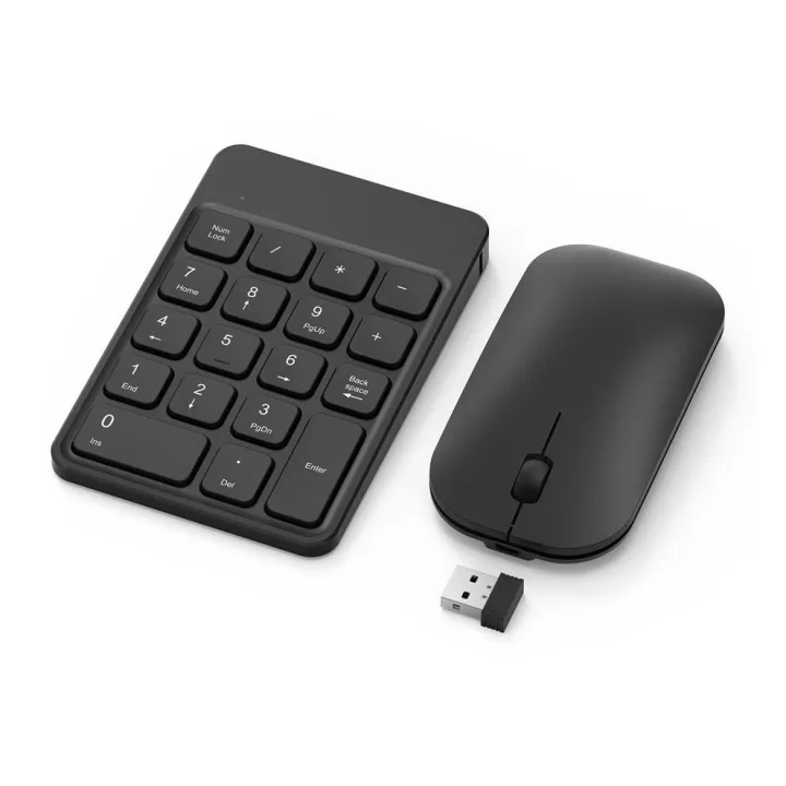 SeenDa 2.4GHz USB Numeric Keypad and Mouse Rechargeable Wireless Number ...