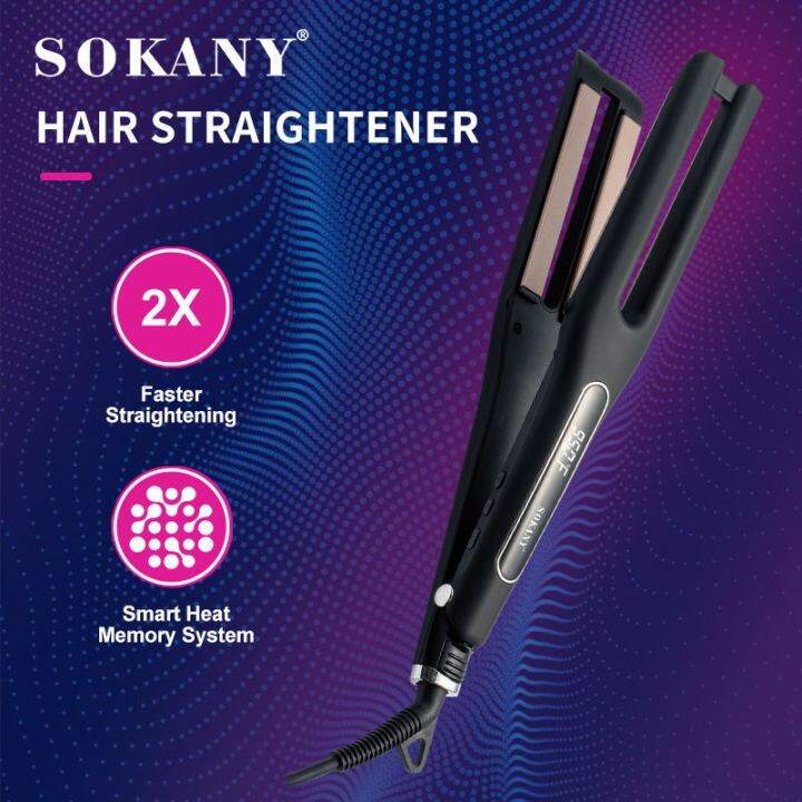 Sokany Portable Hair Straightener and Curler 2-in-1 Infrared Ionic Ceramic Hair Straightener ...