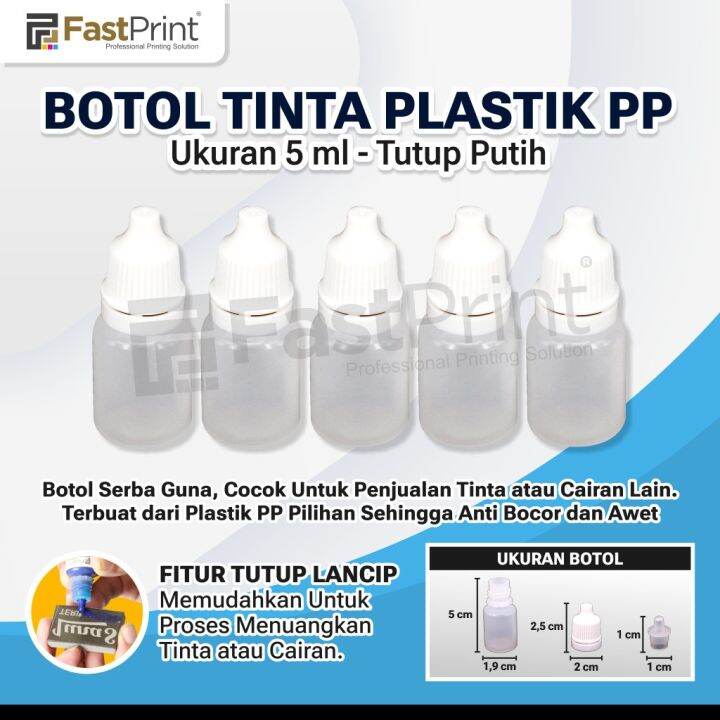 Botol Tinta Plastik PP Tutup Putih 5ML | Lazada Indonesia
