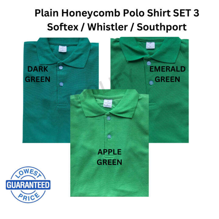 Polo Shirt Dark Green, E. Green, Apple Green | Unisex | Honeycomb ...