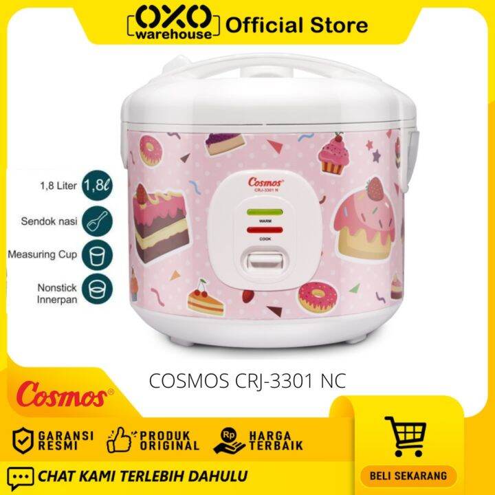 Cosmos Rice Cooker 1,8 Liter CRJ 3301 NC Pink Cake Desain Garansi Resmi ...