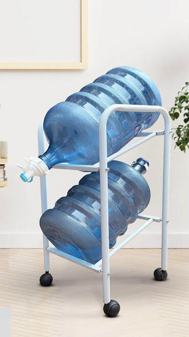 Rak Galon 2 Susun Pakai Roda Penyimpanan Galon Besi Tempat Galon ...