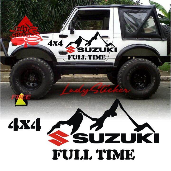 STICKER MOBIL FULL TIME 4X4 CUTTING STICKER MOBIL SUZUKI JIMNY ESCUDO ...