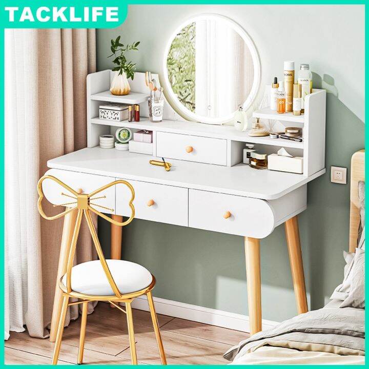 【LED mirror】Dressing Table with Led Light Mirror for Living Home ...