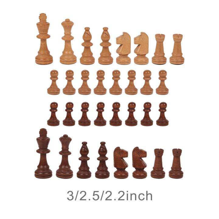 32Pcs Wood Chess Pieces Chess Pieces Only Replacement Chess Pieces ...