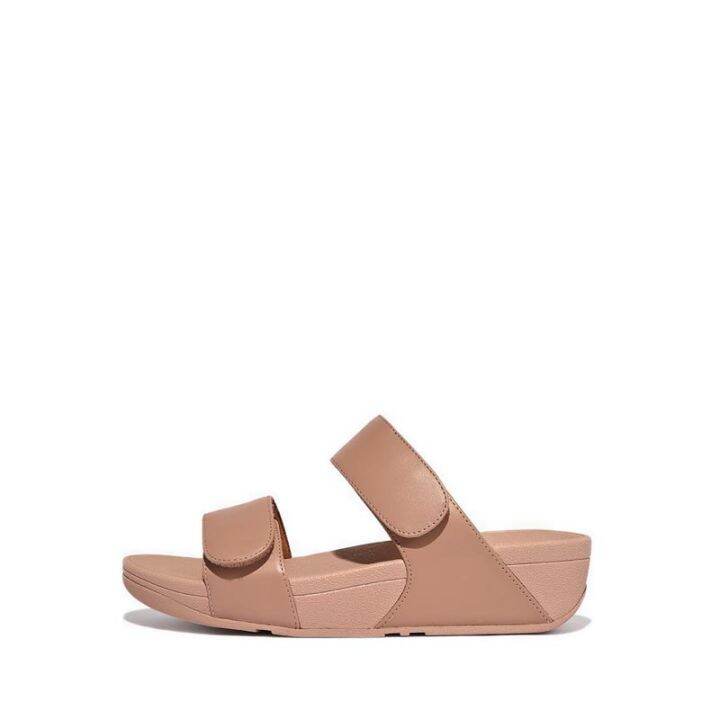 Fitflop Lulu Adjustable Leather Slides - Beige | Lazada PH
