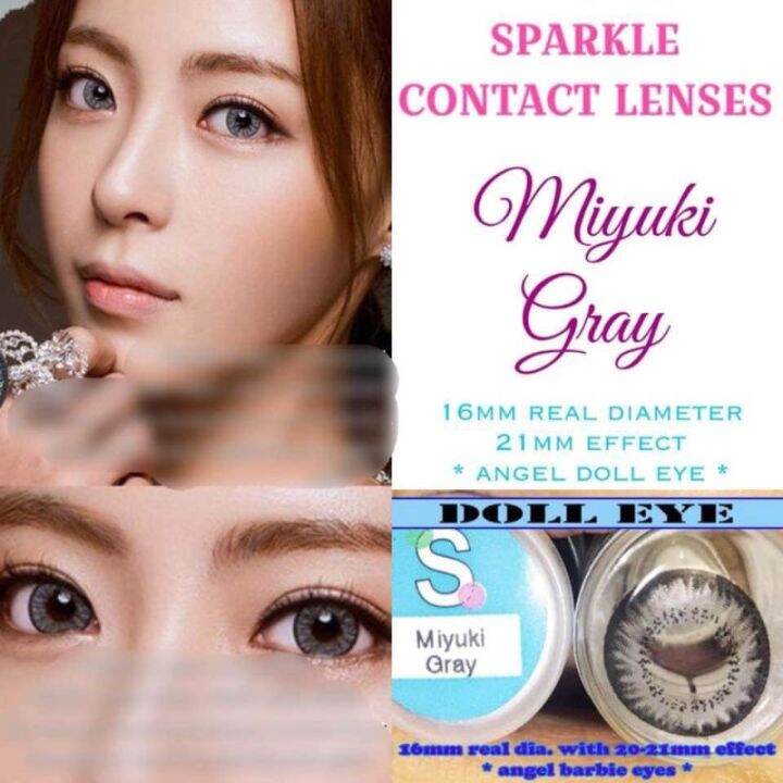 [Hot sales] Sparkle in MYUKI DOLL GRAY contact lens real 16mm doll eye ...