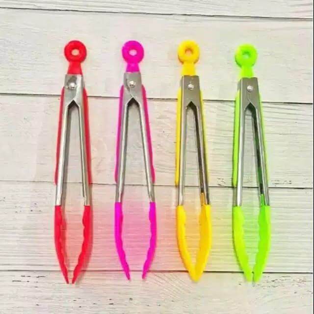 CAPITAN /PENCAPIT MAKANAN KUE/FOOD TONGS STAINLESS+SILICON | Lazada ...