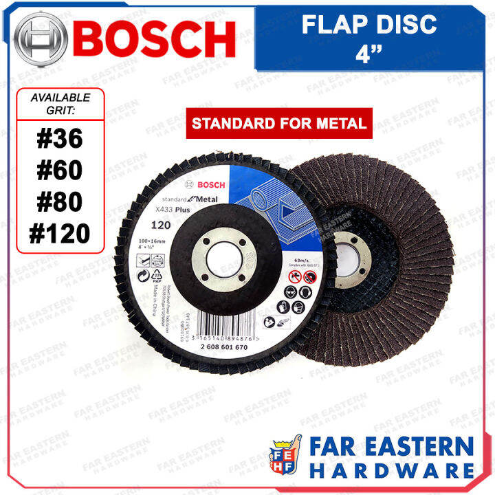 BOSCH Flap Disc Standard for Metal X433 Plus Grit #36, #60, #80, #120 ...