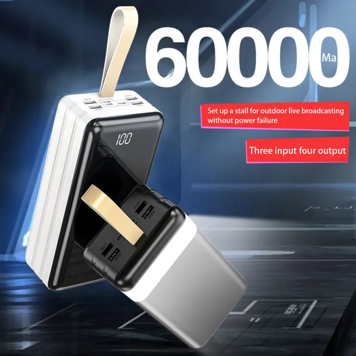 [Ready Stock Fast delivery] 60000mAh Power Bank with Flashlight 4 ...