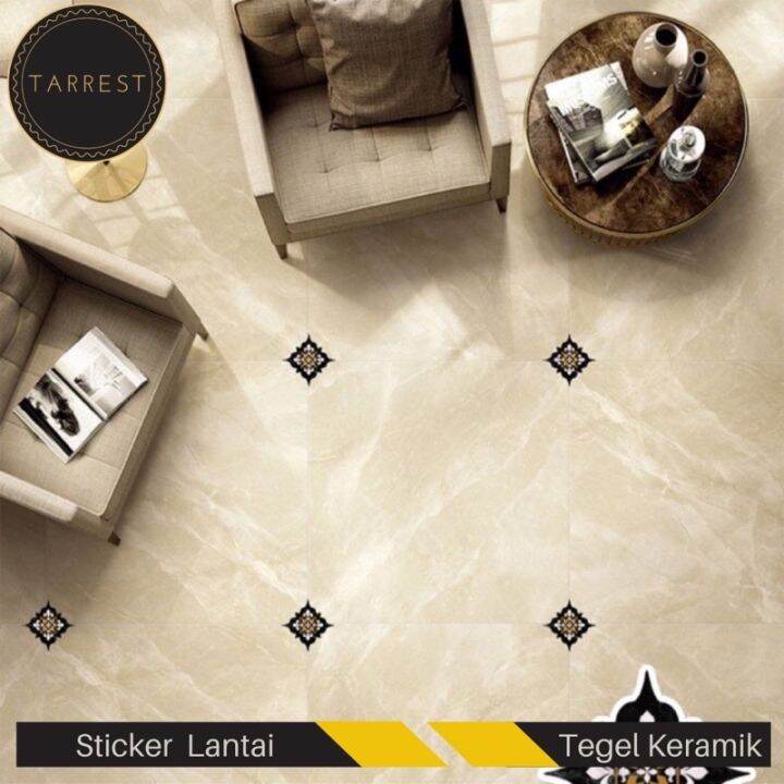 Stiker Lantai Tengah Garis Lantai 1 Lembar (4 pcs) untuk Lantai ...