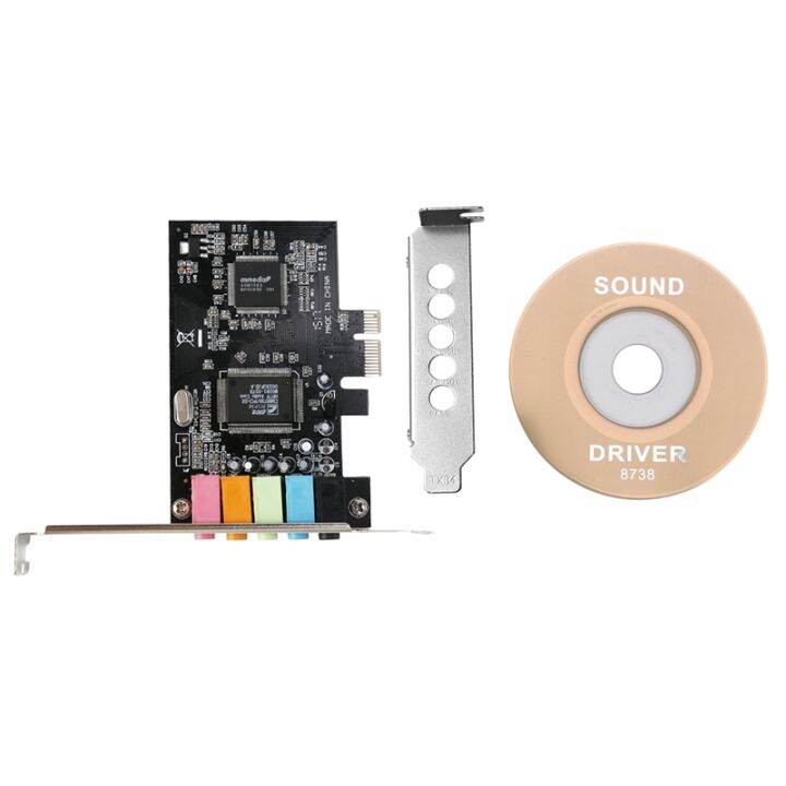 PCIe Sound Card 5.1, PCI Express Surround 3D Audio Card for PC with ...