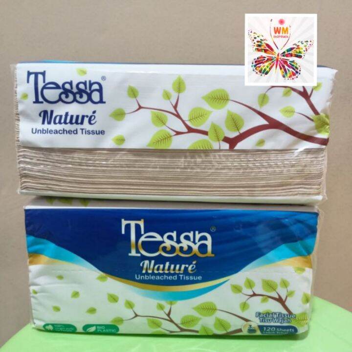 Tessa unbleached Tissue wajah serbaguna 120s 3ply/Tesa nature cokelat ...