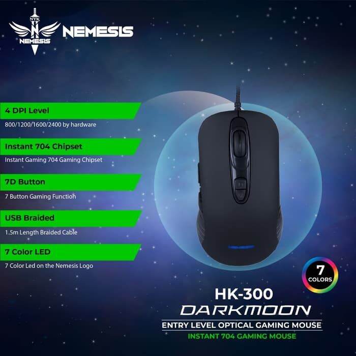 NYK Nemesis HK-300 Darkmoon Mouse Gaming RGB Gaming Mouse | Lazada ...