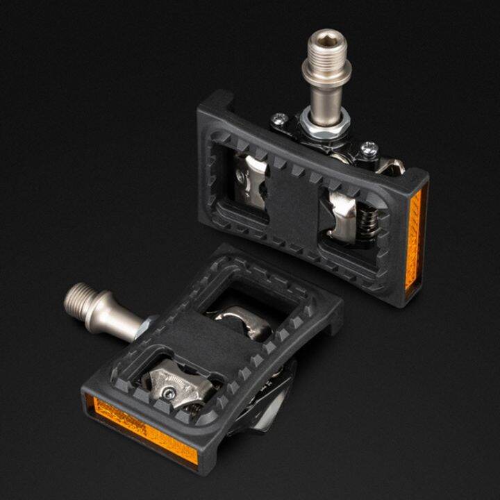 PROMEND Bicycle Pedal Mountain Lock Conversion Pad Nylon Reflector Flat ...