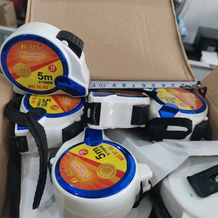 Meteran 5 Meter Autolock ISCO meteran tarik meteran tangan auto stop ...