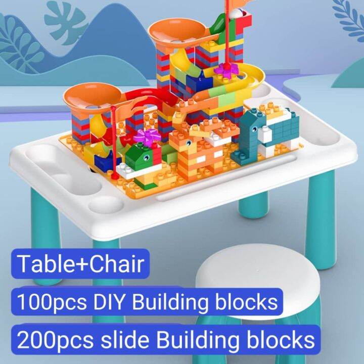 Children's multi-function table building block assembly table assembly ...