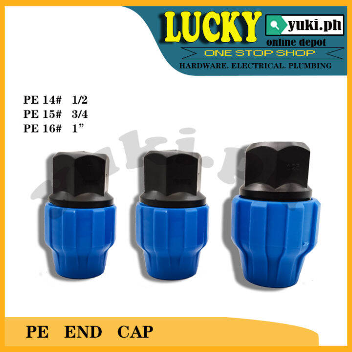 PE COMPRESSION PIPE FITTINGS END CAP ( 1/2 , 3/4 , 1 ) SOLD PER PIECE ...