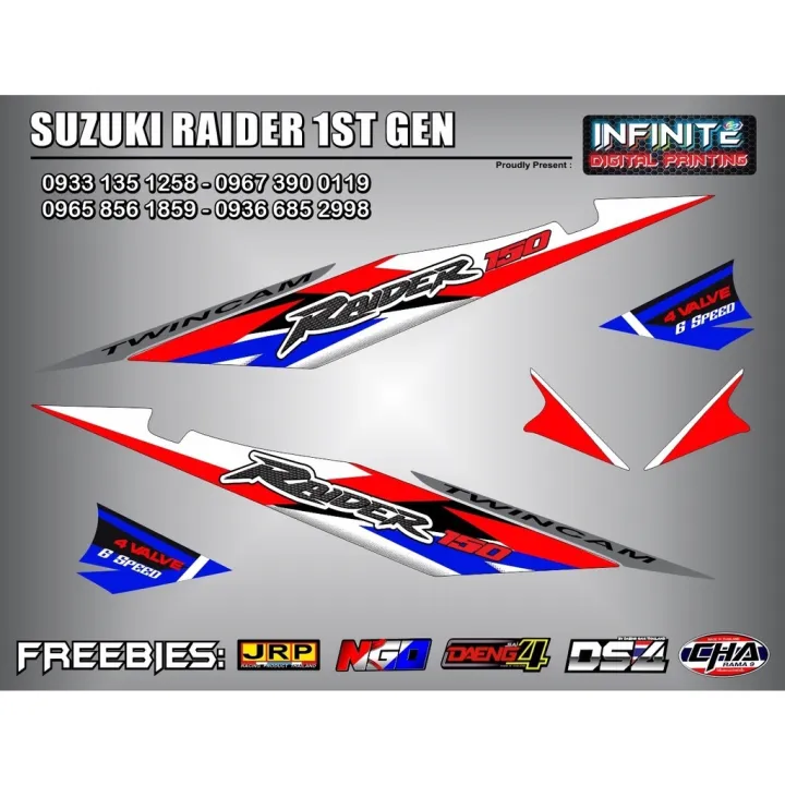 Suzuki Raider 150 1st Gen Decal (Stock Design) 8 colours | Lazada PH