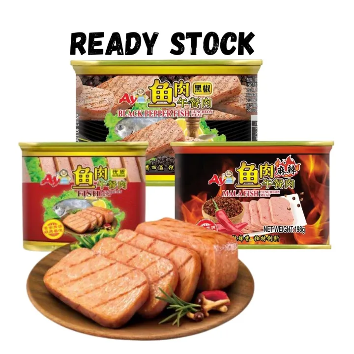 【Non-Halal】Ayi Fish Luncheon Meat Superior 340g Mala Spicy Flavour 198g ...