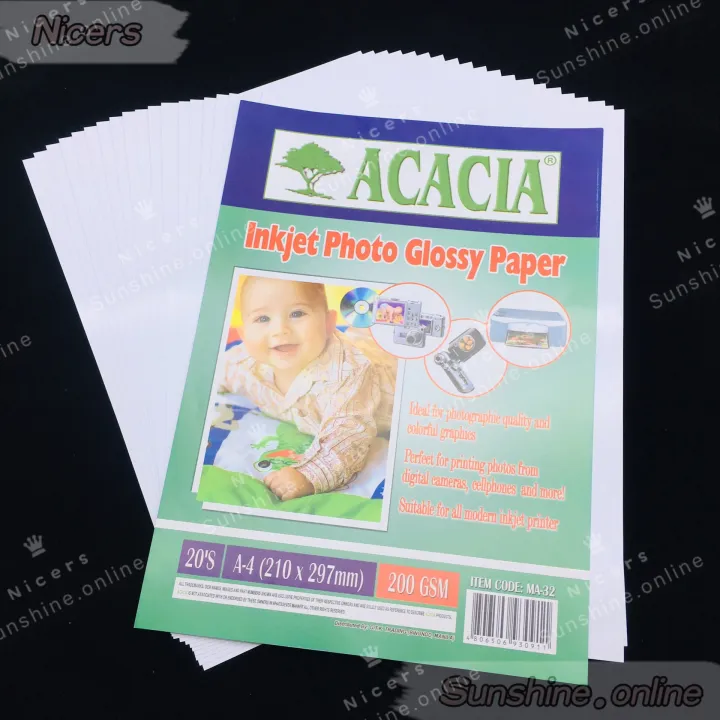 ACACIA Inkjet Photo Glossy Paper 20's (200gsm) | Lazada PH