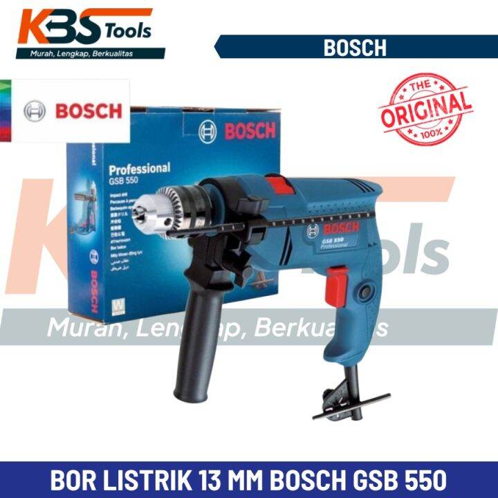 Bor Listrik 13mm BOSCH GSB 550 - Bor Kayu Besi Tembok Beton 2 way ...