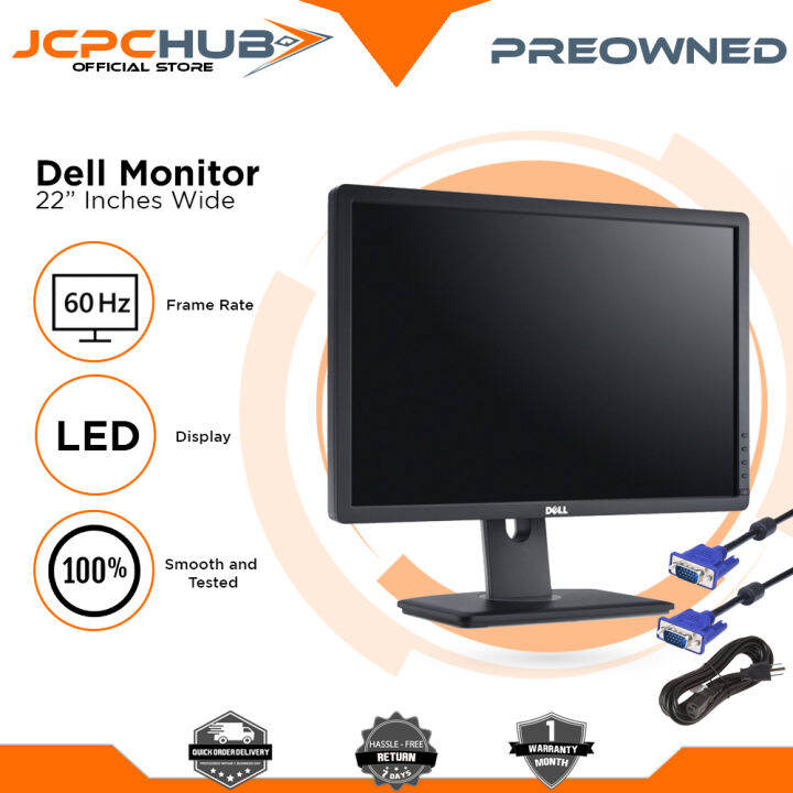 Dell Monitor 22 Inch LED Wide Screen Monitor with Free Power Cable and ...