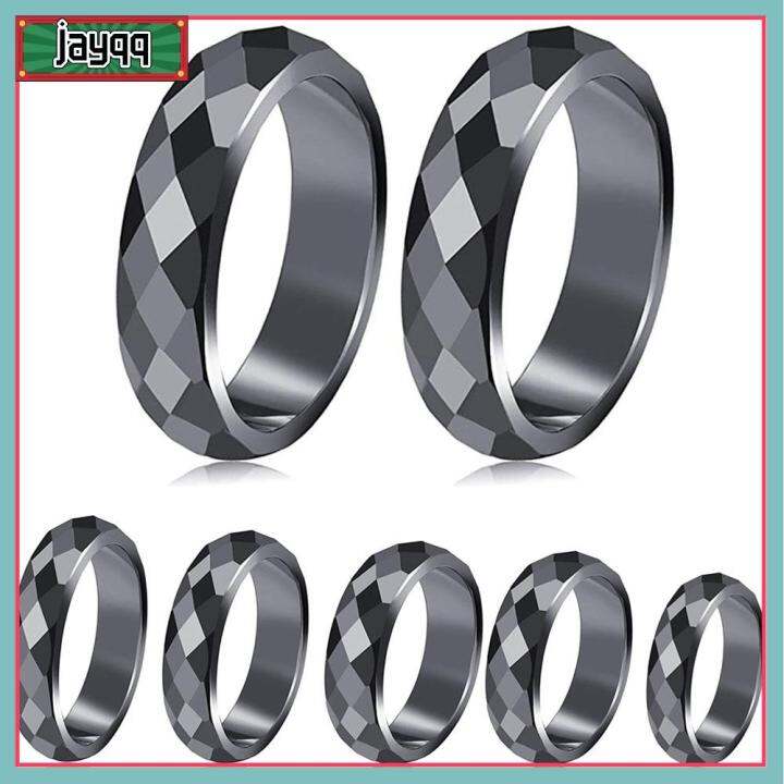 JAYQQ ใหม่ ผู้ชาย ผู้หญิง เครื่องประดับ แหวนเฮมาไทต์ แฟชั่น แหวนแม่เหล็ก การบำบัดด้วยแม่เหล็ก ...