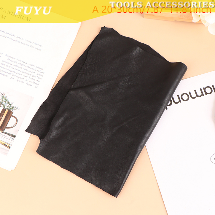 FUYU Black Color Soft Genuine Leather Fabric Sheet Real Goat Skin Piece ...