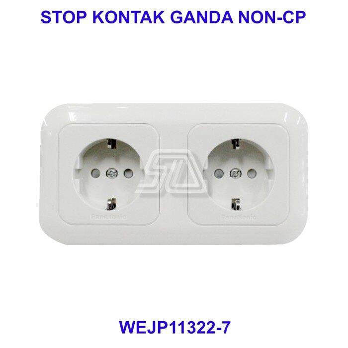 Panasonic Stop kontak Wide Series 2 Lobang / Double Non CP WEJP11322-7 ...