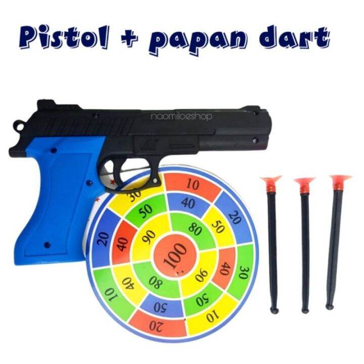 Mainan Pistol pistolan dan sasaran nya sudah 1 paket lengkap | Lazada ...