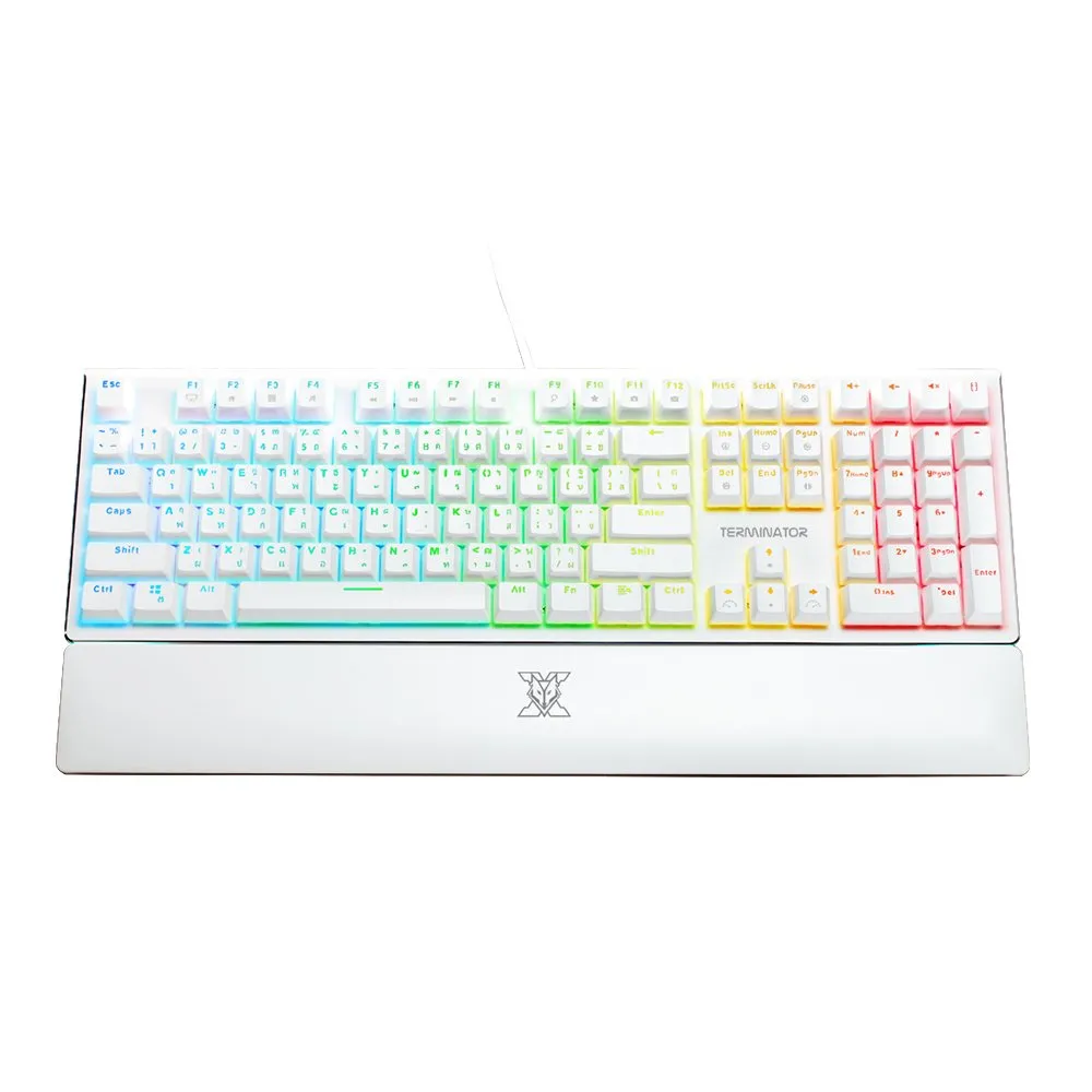NUBWO X30 สีขาว TERMINATOR White RGB Mechanical Gaming Keyboard ...