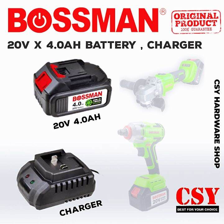 BOSSMAN 20V ECO-Series Cordless Lithium-Ion Battery 4.0Ah and Fast ...