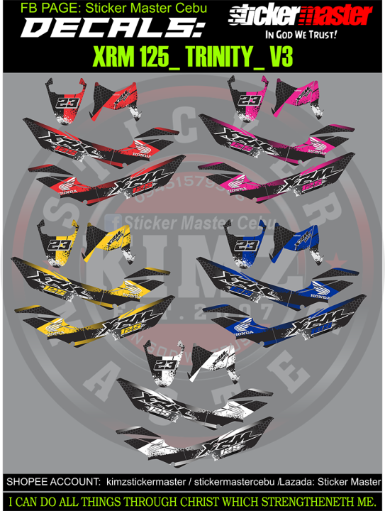 XRM 125 TRINITY V3 FULL DECALS | Lazada PH