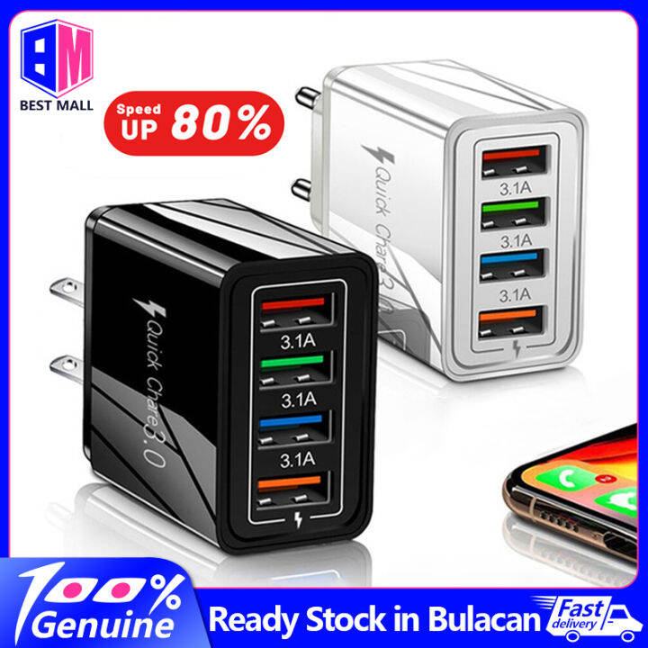 [🇵🇭 Stock&COD] Original Fast Charger Android 4 Ports USB Charger ...